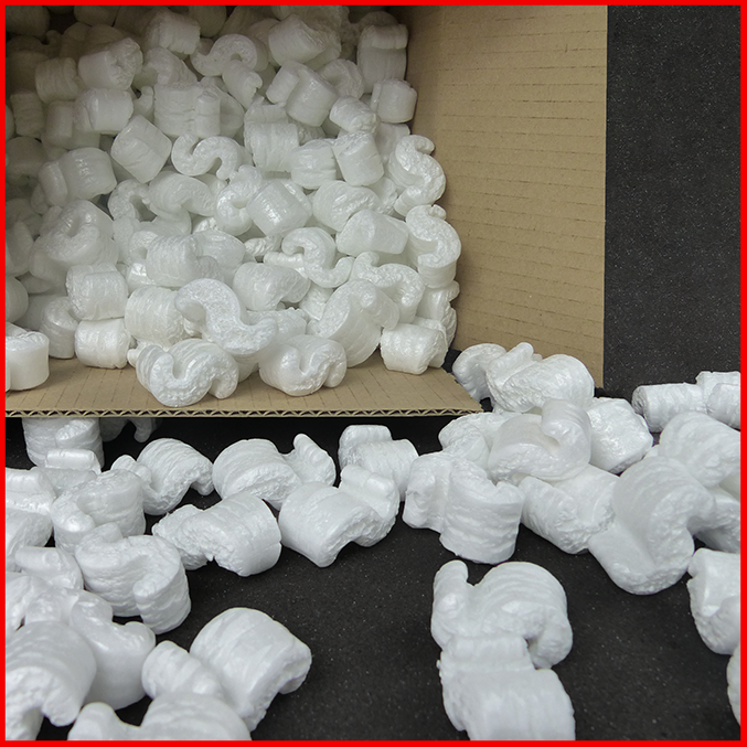 Distributeur particules de calage en polystyrène, chips de calage